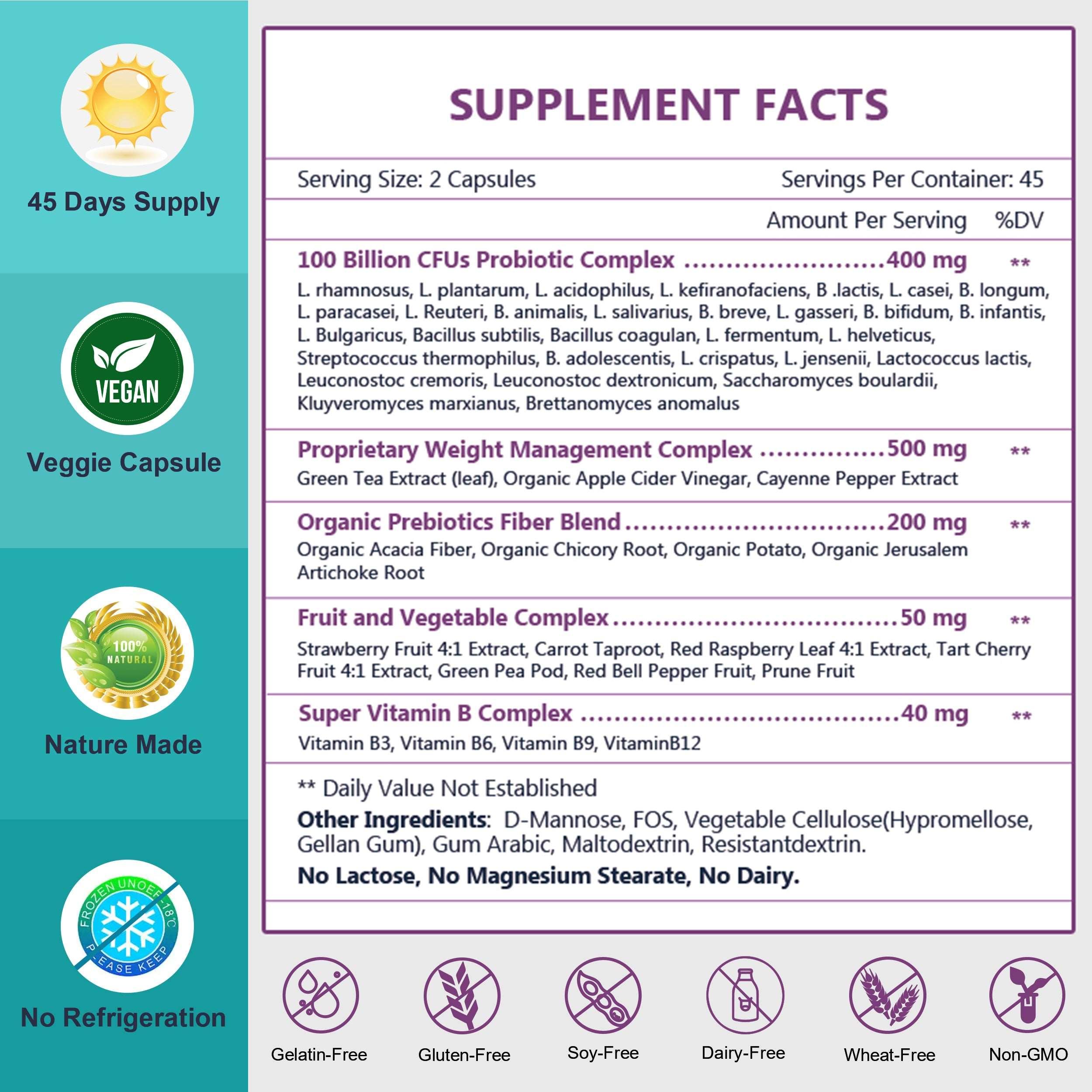 Probiotics for Women-Men-Kids Digestive Health, 30 Strains - Nature Target