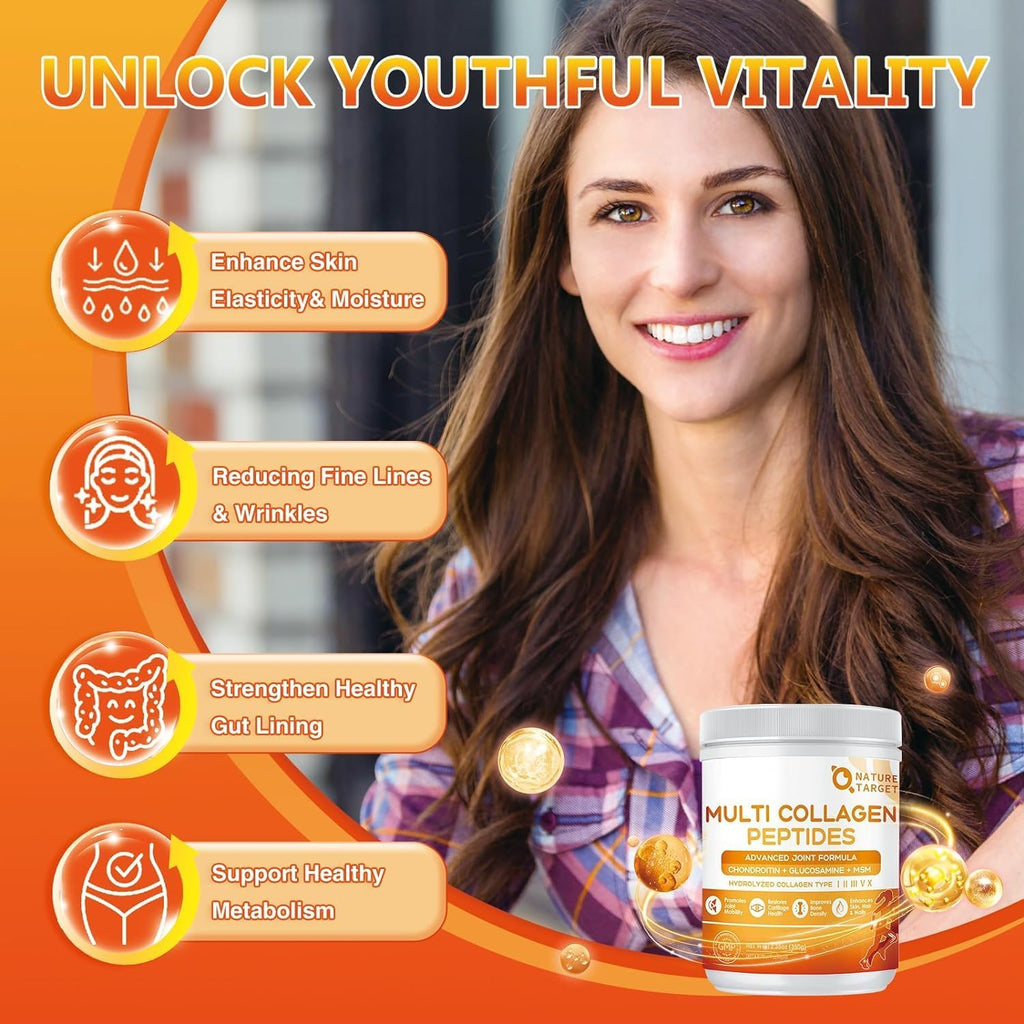 Multi Hydrolyzed Collagen Peptides Powder, Strengthening Bones and ...