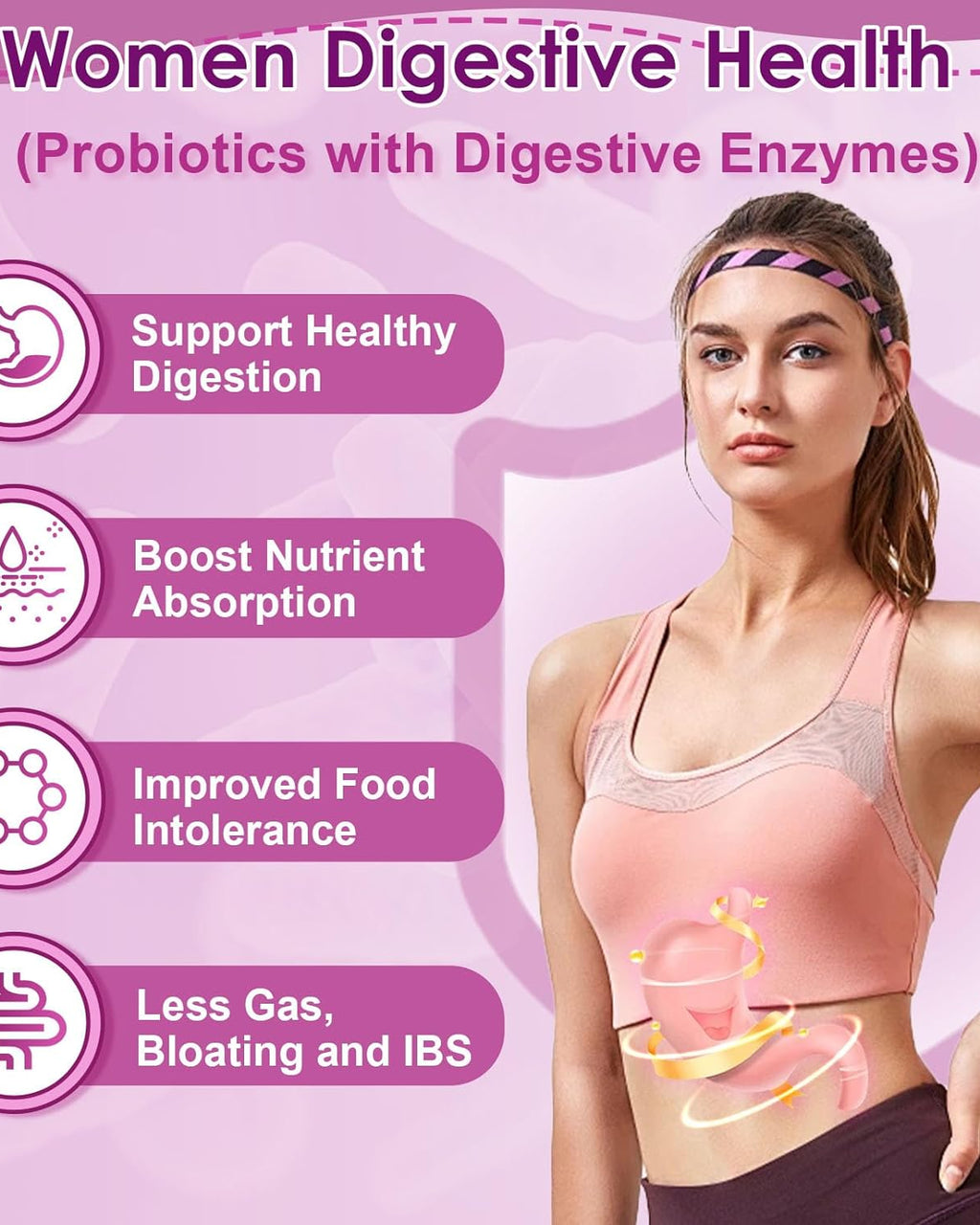 Probiotics for Women Digestive Health, with Digestive Enzymes ...
