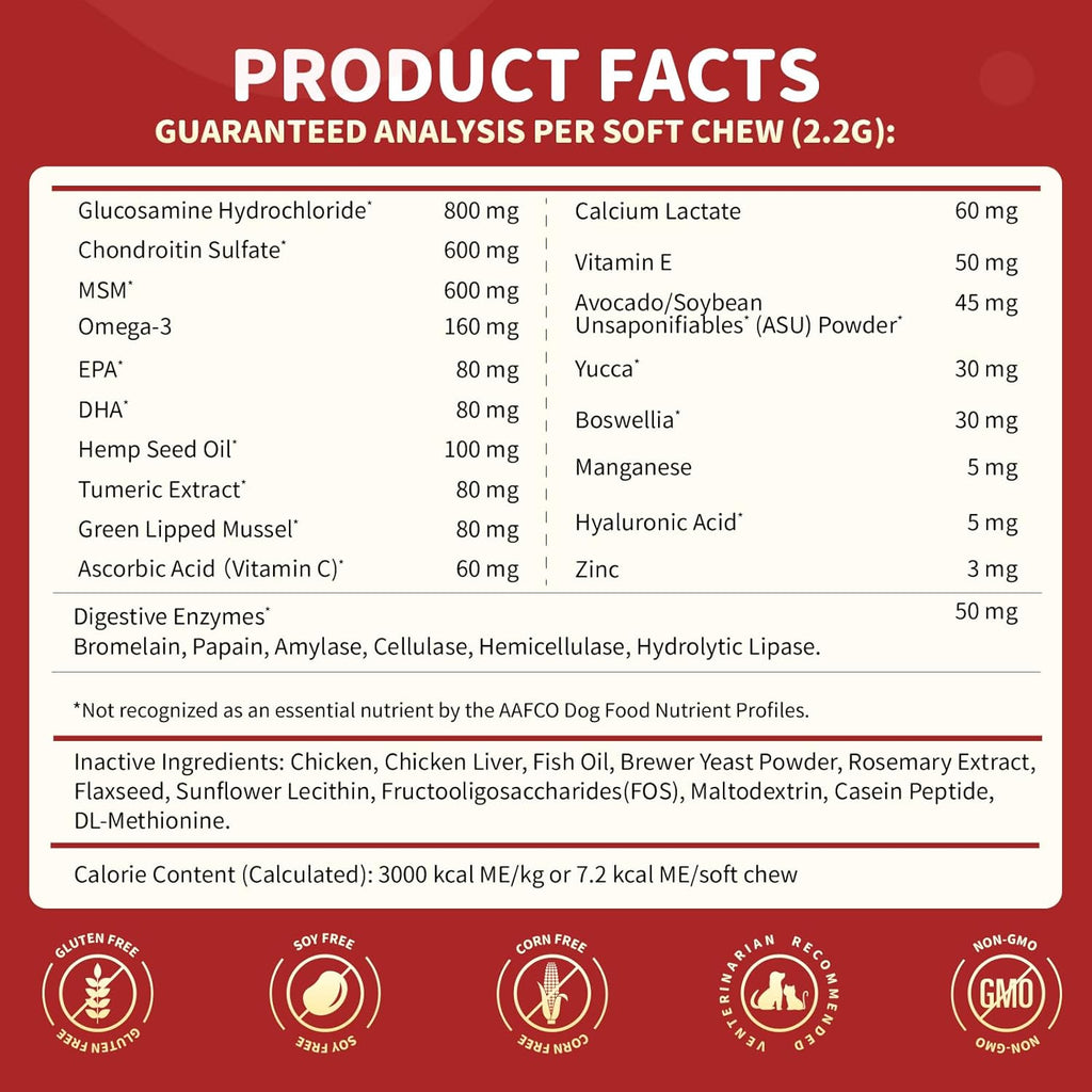 Glucosamine Chews Supplement for Pet Dog, with Joint Health - Nature Target