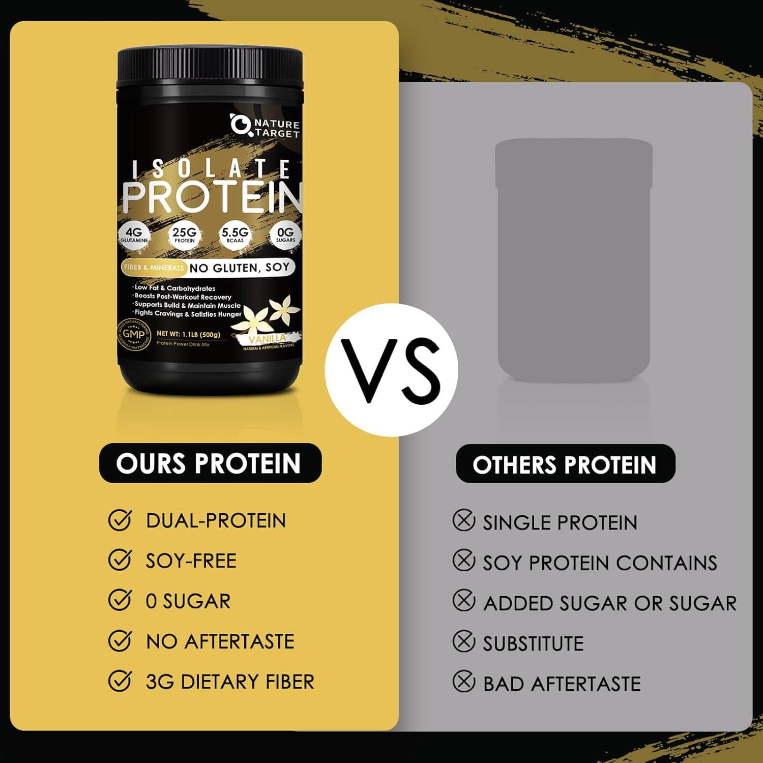 Isolate Whey Protein Powder Vanilla, 25g Protein Low Carb Sugar-Free ...