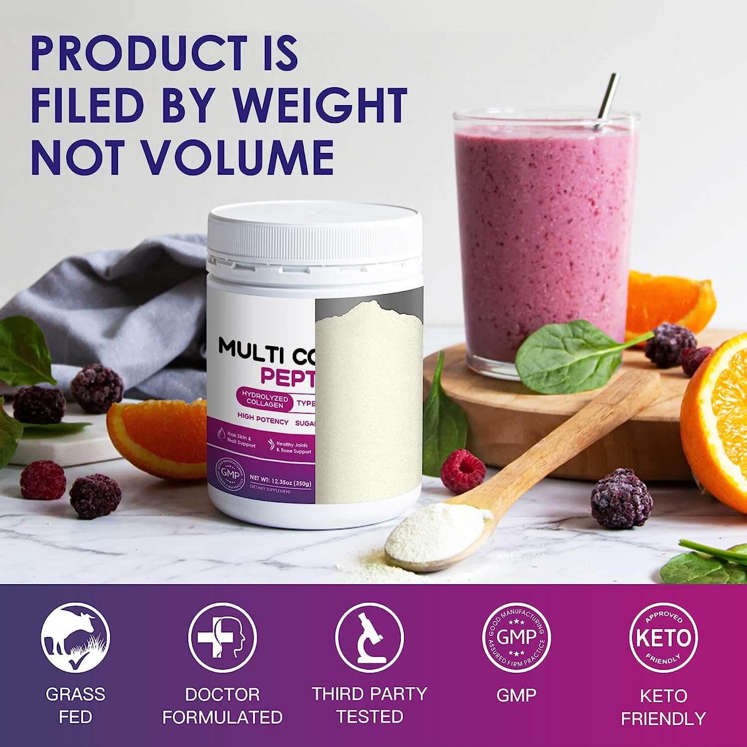 Multi Natural Hydrolyzed Collagen Peptides Powder for Women - Nature Target