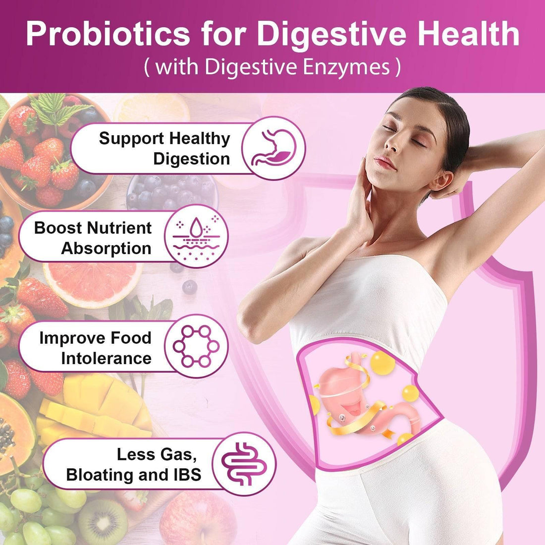Probiotic for Women's Gut Health, 90 Veggie Capsules, 100 Billion CFUs ...